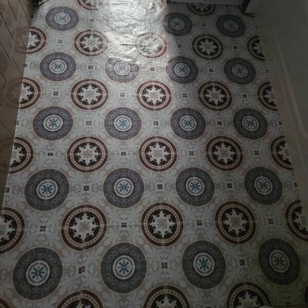 Ginger & off White Checker Solid Tile Wall Stair Floor Self Adhesive ...