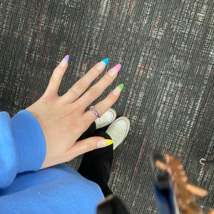 TAYLA Reusable Press on Nails Bright Blue and Purple - Etsy