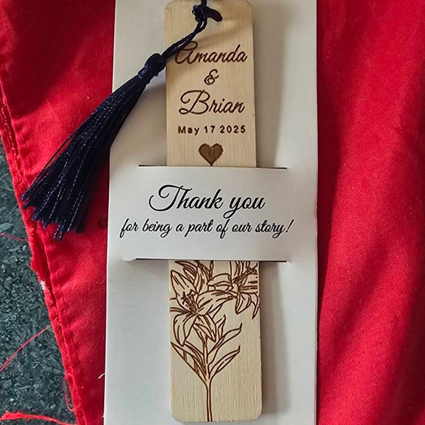 Personalized Wooden Bookmarks - Custom Wedding Favors, Party Gifts ...
