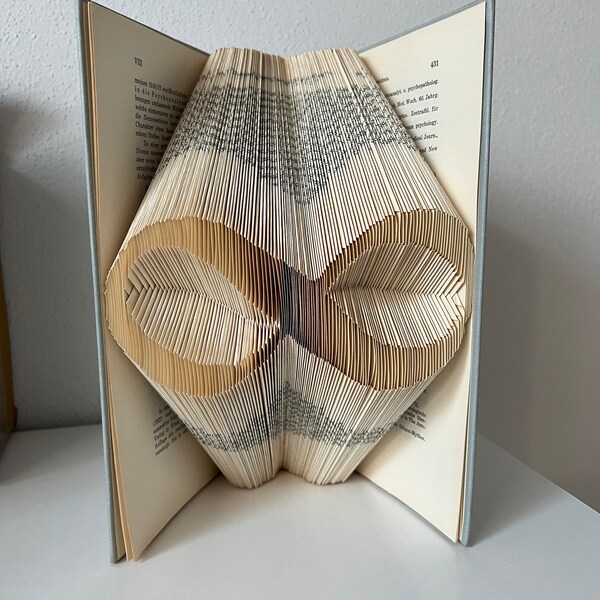 PUSHING MAN Folded Book,book Holder,book Art,unique Gift, Paper Art ...