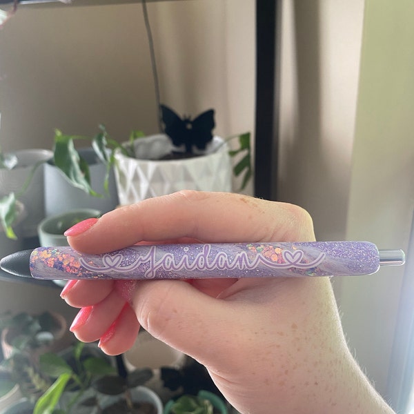 Pastel Glitter Pen: Milky Way Swirl, Handmade, Refillable Inkjoy Pen - Etsy