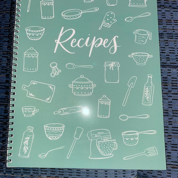 Blank Recipe Notebook Large Recipe Book Kitchen Utensils Recipe Journal ...