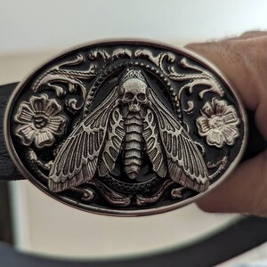 Large Dead Head Moth Belt Buckle Metal Insect Death Goth Punk Retro ...