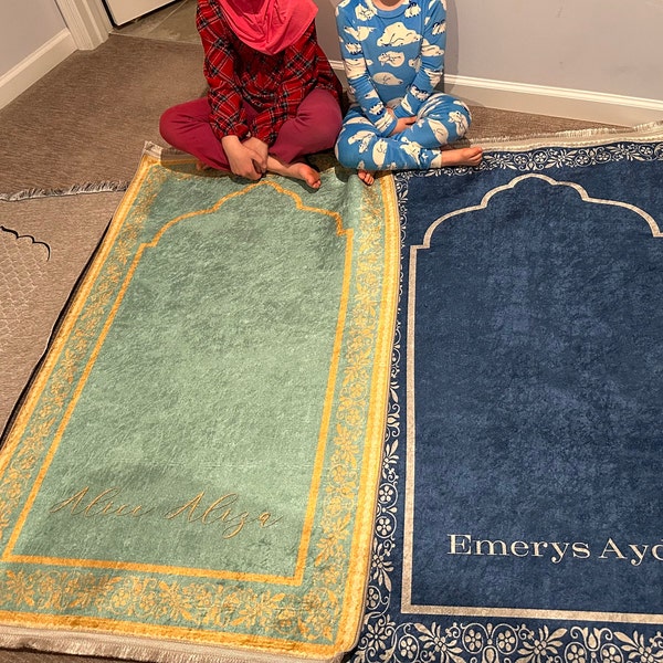 Personalized Foam Padded Prayer Mat, Muslim Prayer Rug, Janamaz ...