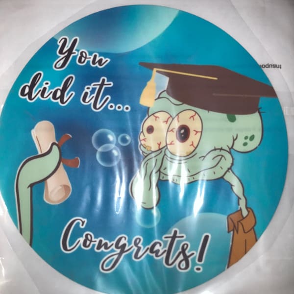 Cake Topper Sponge You Did It! Edible Image Birthday Round Circle - Etsy