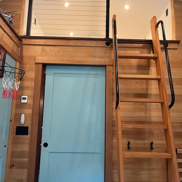 LADDER HANDRAILS - Black - White or Bare Steel - No Obstructions! Candy ...