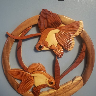 Beautifully Hand Crafted 3 Dimensional Intarsia Wood Art FROG MATES ...