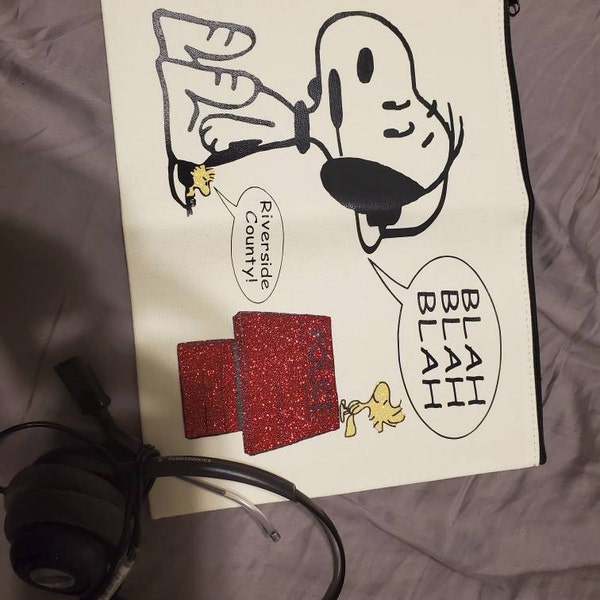Snoopy Woodstock Peanuts Police 911 Dispatcher Headset Pouch Case Cover ...