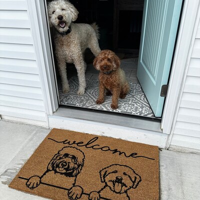 Personalized Dog and Cat Gift, Welcome Mat Cats and Dogs, Custom Dog ...