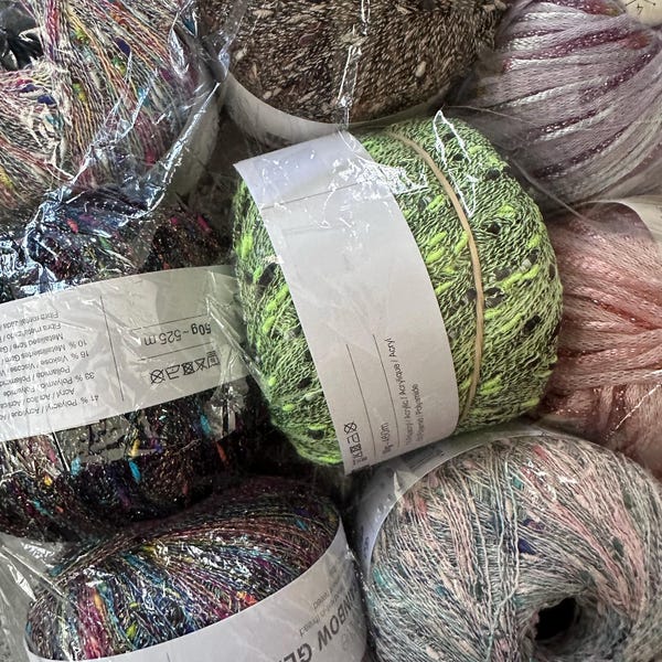 Glittering Tweed Look Yarn With a Rainbow and Glitter Effect Rico ...