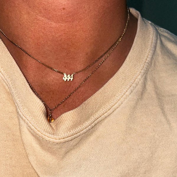 Angel Number Necklace With Curb Chain, Sterling Silver Lucky Date ...