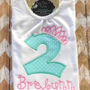 Number Two Tiara Crown 2nd Birthday Applique Machine Embroidery Design ...