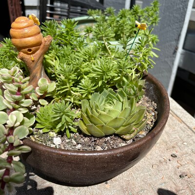 Fairy Garden Beehive With Bees, Bee Hive on Stand, Fairy Garden ...