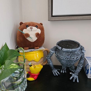 Blue and White Ceramic Shell Starfish Ashtray, Large Simulated Shell ...