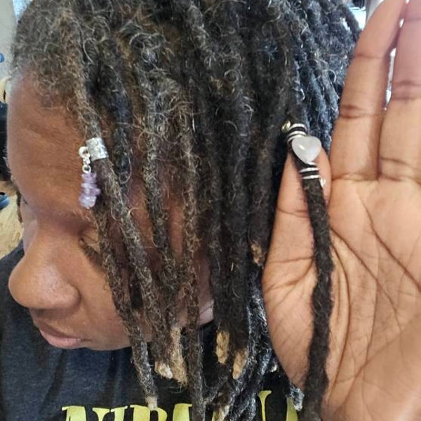 Loc Jewelry W/gold Glass Beads Set of 5 Dread/braid Charms Dreadlock ...