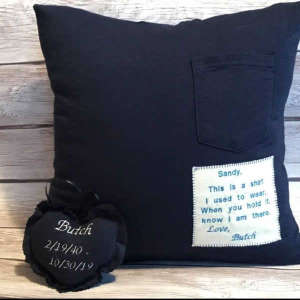 T Shirt Pillow Memory Pillow Custom Shirt Keepsake Memorial Gift ...