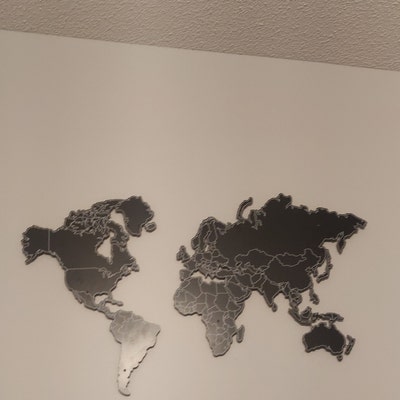 3D Metal World Map, Metal Wall Map, Housewarming Gift, 3D UV Printed ...