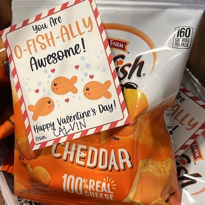 PRINTABLE You Are O-FISH-ALLY Awesome Happy Valentine's Day Goldfish ...