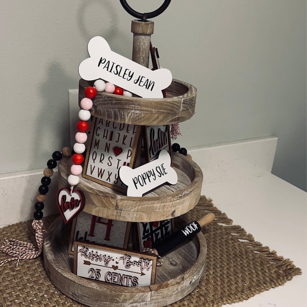 BUNDLE // Dog Themed Tiered Tray Decor // Dog Themed Signs // Tiered ...