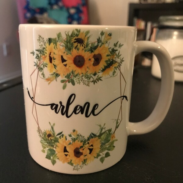 Custom Sunflower Mug | Personalized Sunflowers Coffee Mug | Sunflower ...