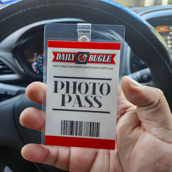 Spiderman Peter Parker Daily Bugle Photo Pass Badge ID Card Costume ...