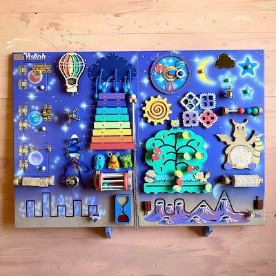 Large Busy Board for Toddler 70x100 Cm, 2 Modules, Sensory Board With ...