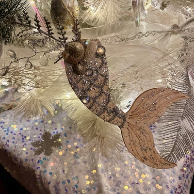 Mermaid Ornaments, Seashell Mermaid Tail Christmas Tree Ornaments ...