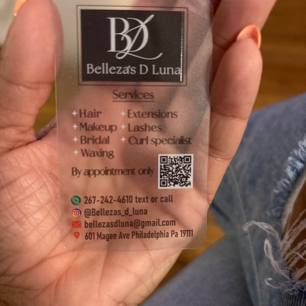 Transparent Business Card, Clear, QR Code, Pvc, Acrylic Frosty Plastic ...