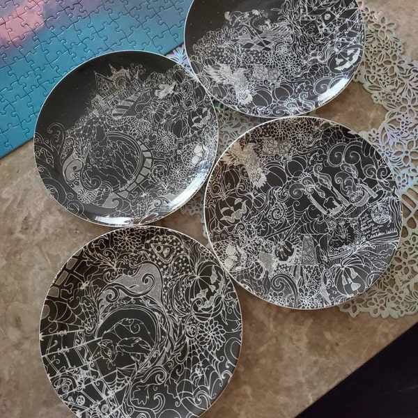 Animal Anatomy Skeleton Gothic Plate Set | Autumn Dinnerware | Elegant ...