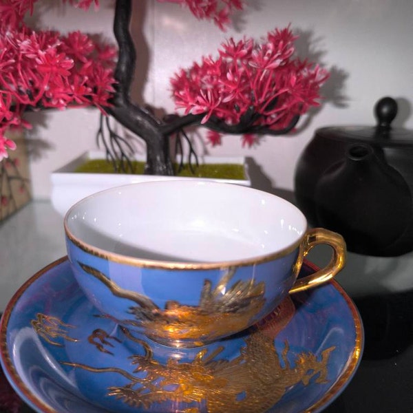 Gorgeous Dragon Head Tea Set, Japanese Hand Painted Porcelain, Eggshell ...
