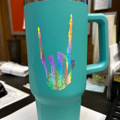 Skull Hand Rock on Sign Skeleton Hand Rock on Skull Hand Vinyl Decal ...