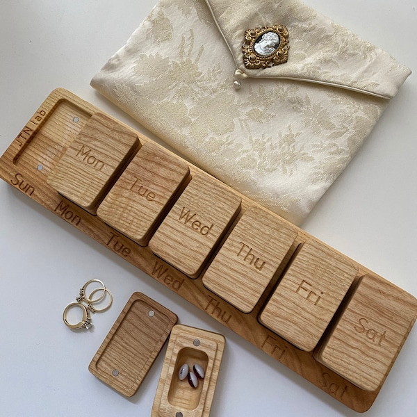 Wooden Pill Box 7 Day Weekly Large Modular Wall Box /decorative Holder ...