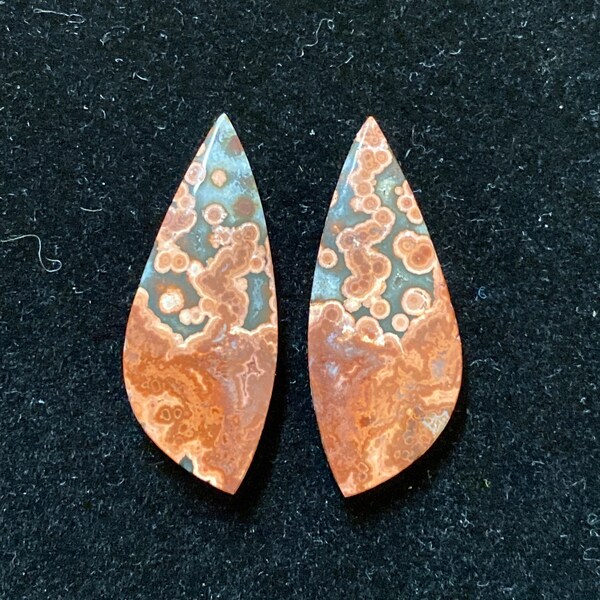 River Jasper Pair Just Like Ocean Jasper : Size 22×16×4 Mm Weight 5,6 ...