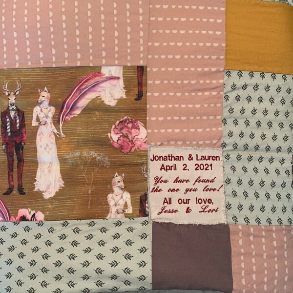 Machine Embroidered Personalized Quilt Label (1 - 5 Lines) - Etsy