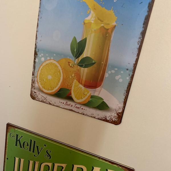 Personalized Juice Bar Sign: Vintage Style Aluminum Composite Decor - Etsy