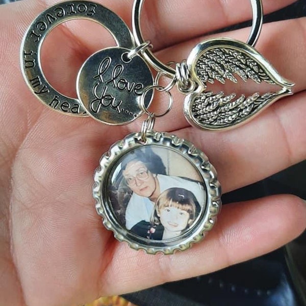 Memorial Keychain - Memorial Gift - Photo Memorial - Memorial Keyring ...