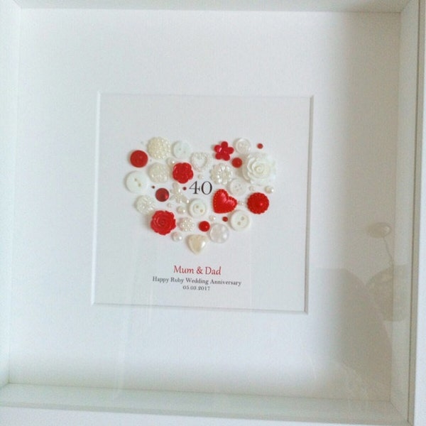 40th Anniversary Gift, Ruby Wedding, 40th Wedding Anniversary, Ruby ...