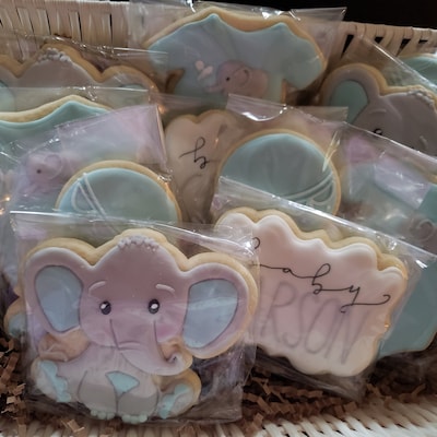 Baby Elephant Cookies, Baby Shower - Etsy