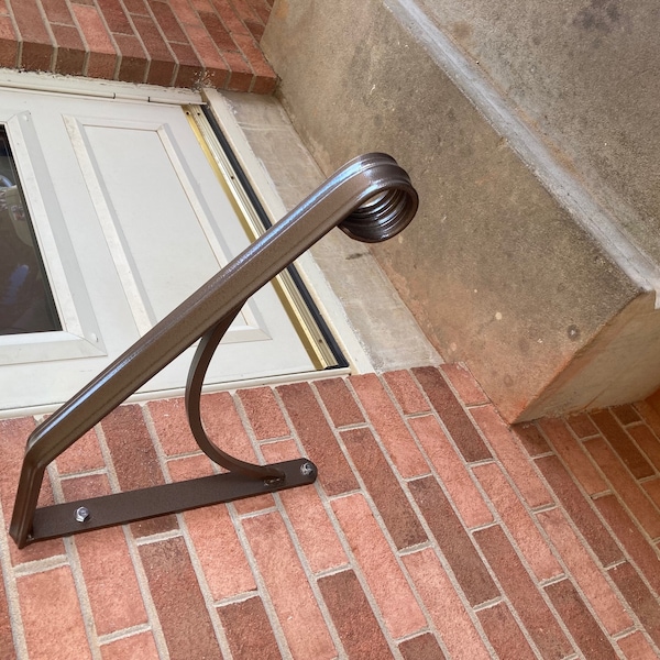 Grab Rail Railing Decorative Steel Top for 1 or 2 Steps Attaches to a ...