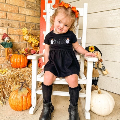 Pumpkin Dress Monogrammed Personalized Cute Fall Outfit - Etsy