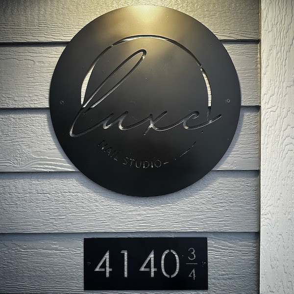 Modern Address Sign - Mid Century Modern House Numbers - Metal Address ...
