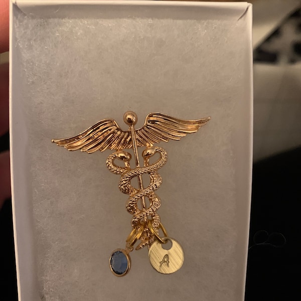 Gold Tone Caduceus Pin - Gold Nursing Pin - Pin for Medical Graduation ...