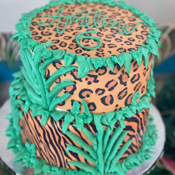 Tiger Edible Print Cake Topper Ribbon Wrap | Wildlife Safari Childrens ...