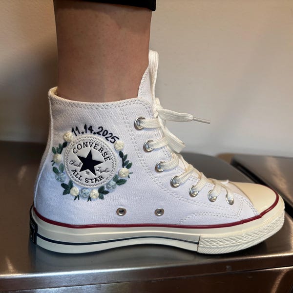 Turtle Embroidered Converse, Custom Converse Chuck Taylor 1970s Turtle ...
