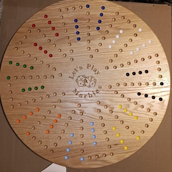 RUSTIC KNOTTY WALNUT Cards 'N Marbles With Handle - Etsy