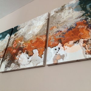 Large Triptych Abstract Expressionism Stretched Canvas Print - Etsy