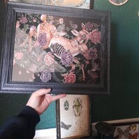 Fawn Deer With Birds and Flowers Gothic Botatnical Art Giclee - Etsy