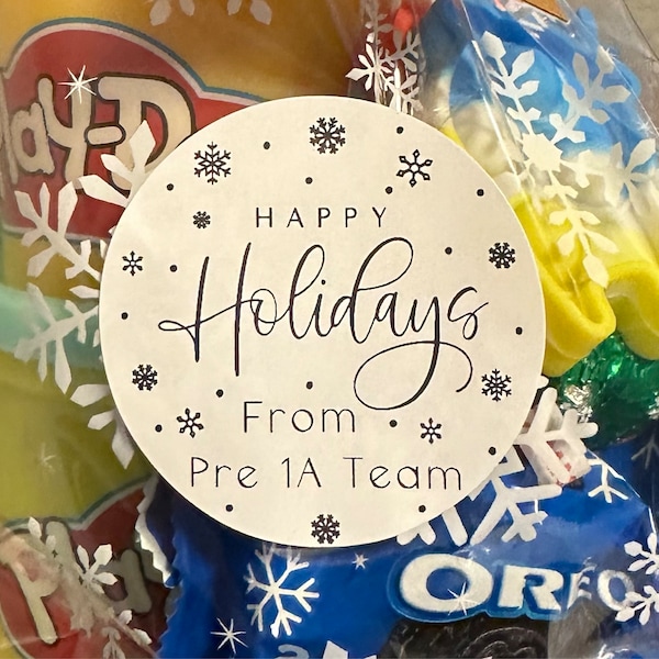 Happy Holiday Stickers | Custom Name Labels | Holiday Sticker Labels ...