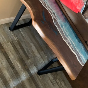 Your Custom Black Walnut Ocean Desk Wave Desk Beach Desk | Etsy