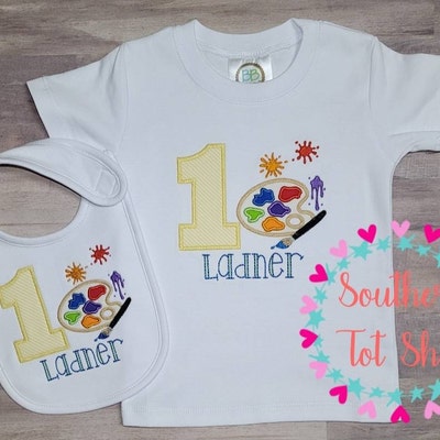 Paint Palette Numbers 1-9 Applique Paint Splatters Instant Download - Etsy